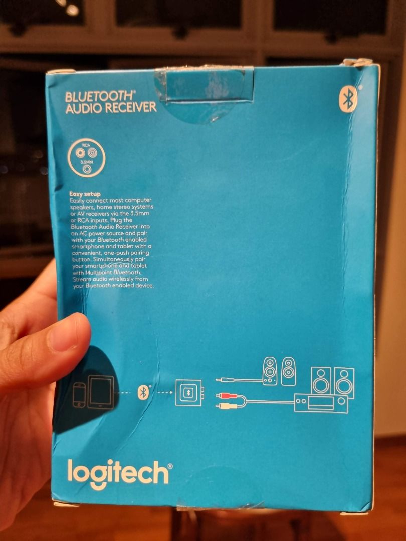 Logitech Bluetooth Audio Receiver Wireless Streaming With Rca Dual Output Audio Portable