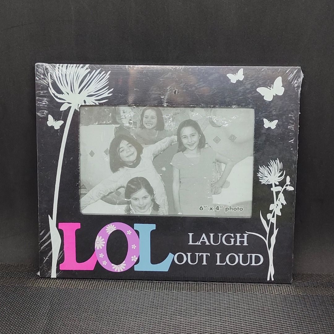 LOL Laugh Out Loud Stenciled Wood Photo Frame, Furniture & Home Living ...