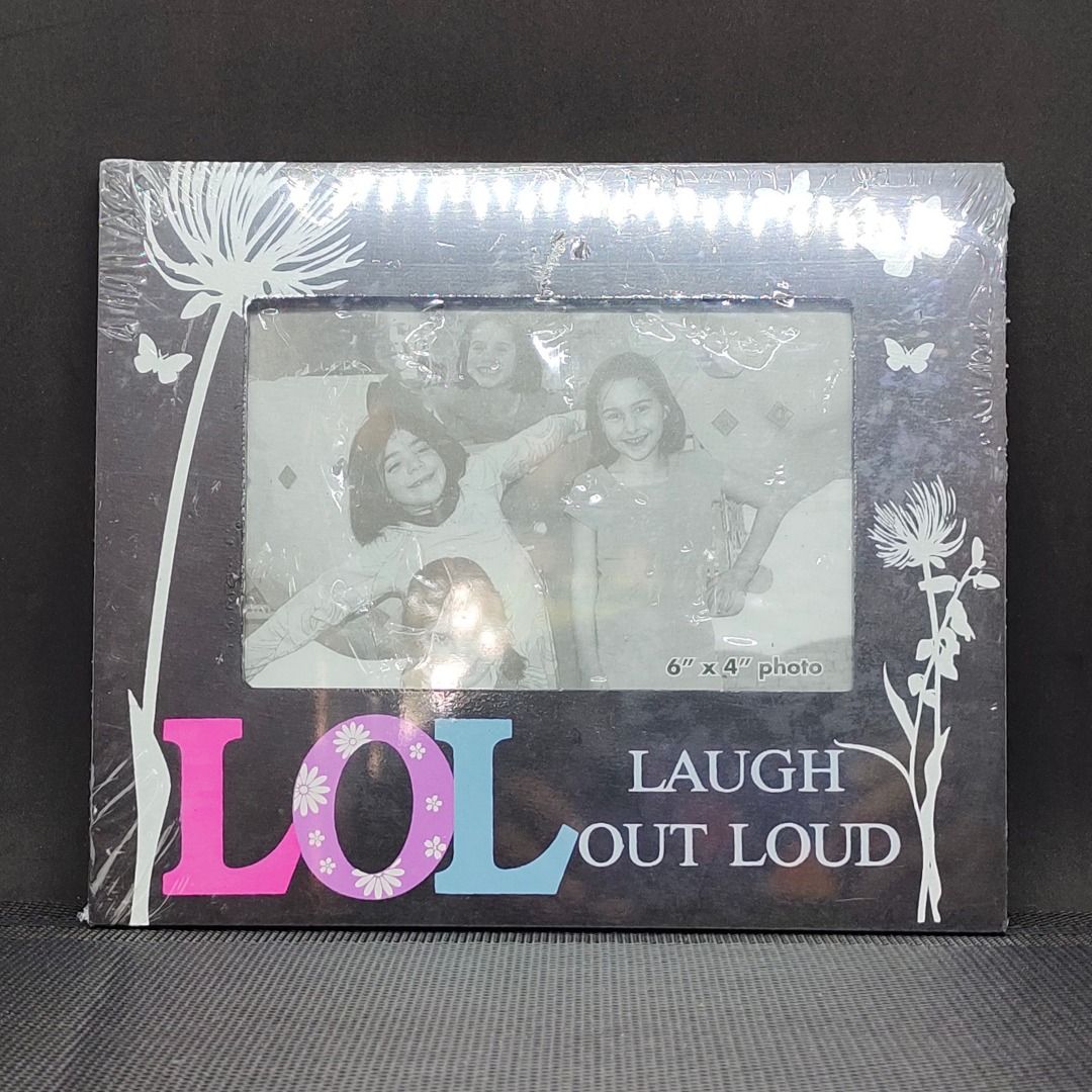 LOL Laugh Out Loud Stenciled Wood Photo Frame, Furniture & Home Living ...