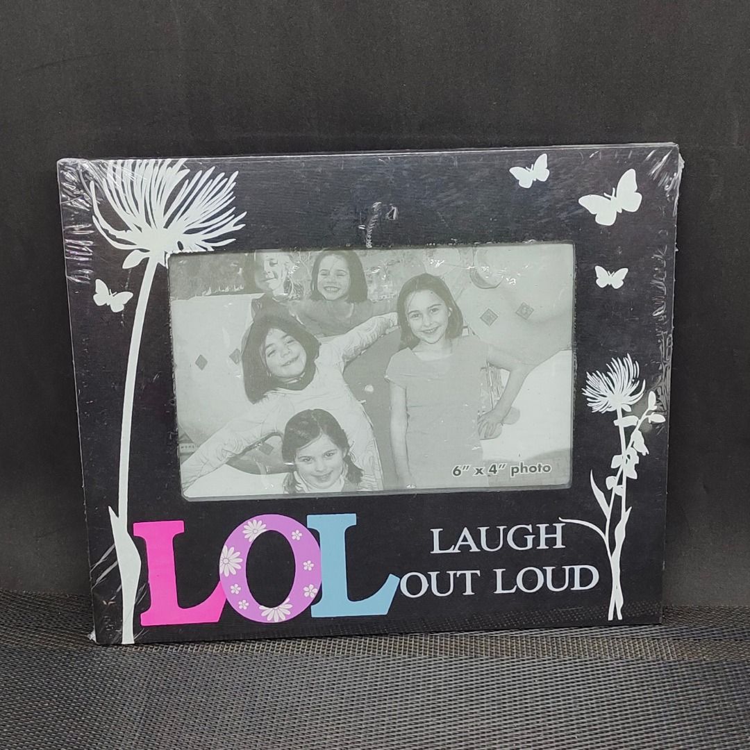 LOL Laugh Out Loud Stenciled Wood Photo Frame, Furniture & Home Living ...