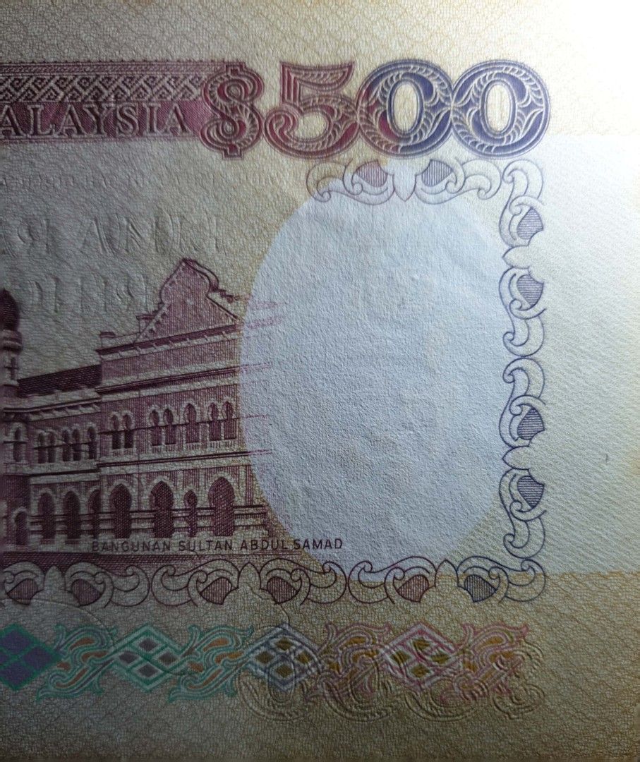 Malaysia ringgit 1987 6th series $500 au minor foxing original condition, Hobbies & Toys ...