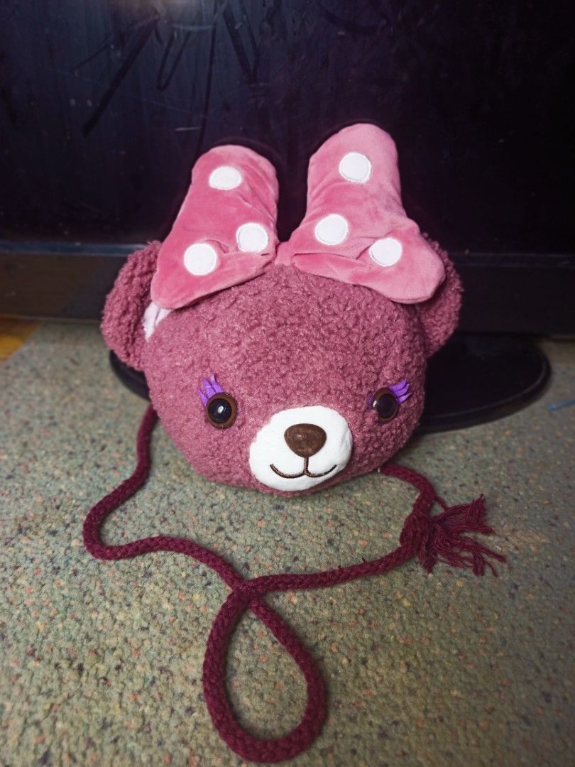 Minnie mouse bear plush bag, Hobbies & Toys, Toys & Games on Carousell