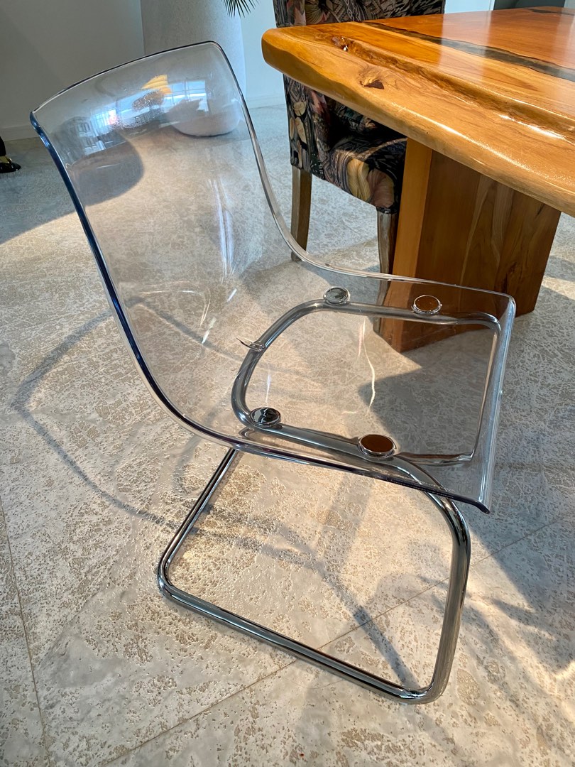 Modem clear chair, Furniture & Home Living, Furniture, Chairs on Carousell