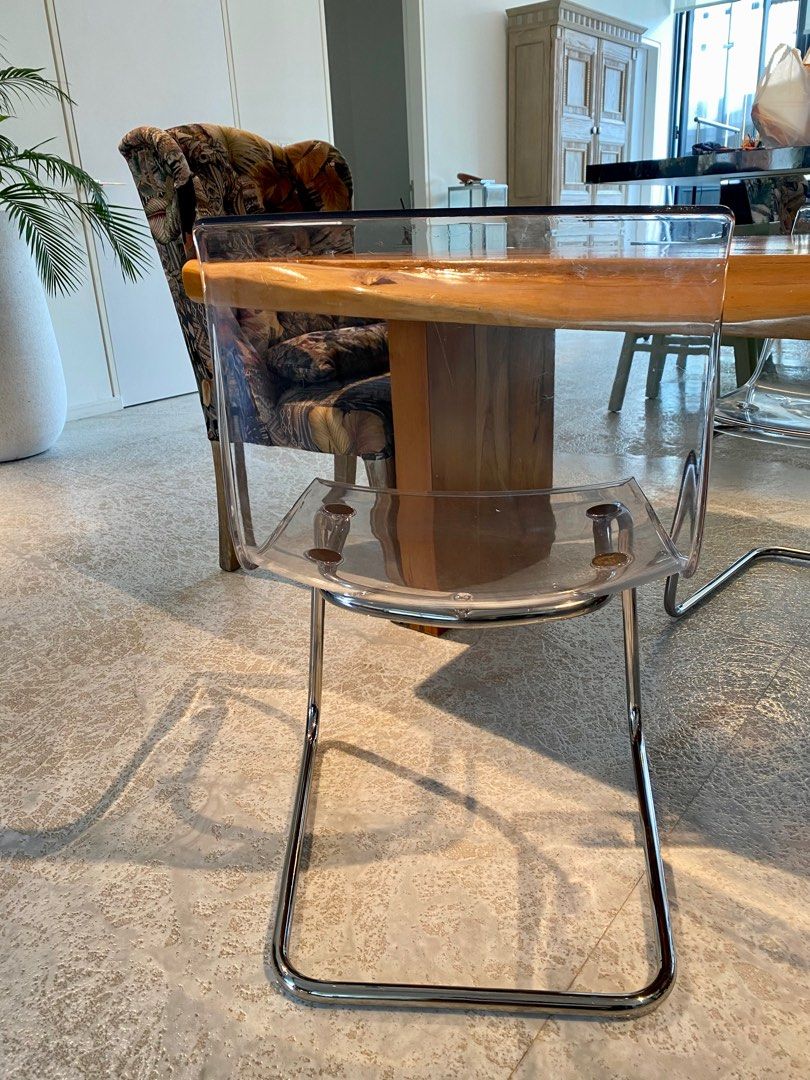 Modem clear chair, Furniture & Home Living, Furniture, Chairs on Carousell