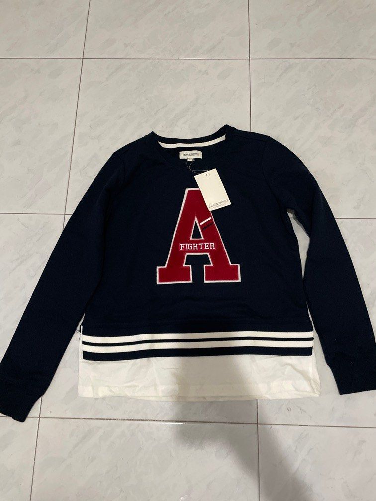Navy Blue Varsity Padini Sweater, Women's Fashion, Tops, Longsleeves on ...