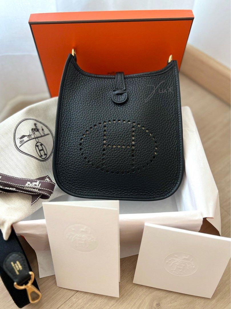 NEW! HERMES MINI EVELYN TPM AMAZON BLACK GHW NOIR, Luxury, Bags ...