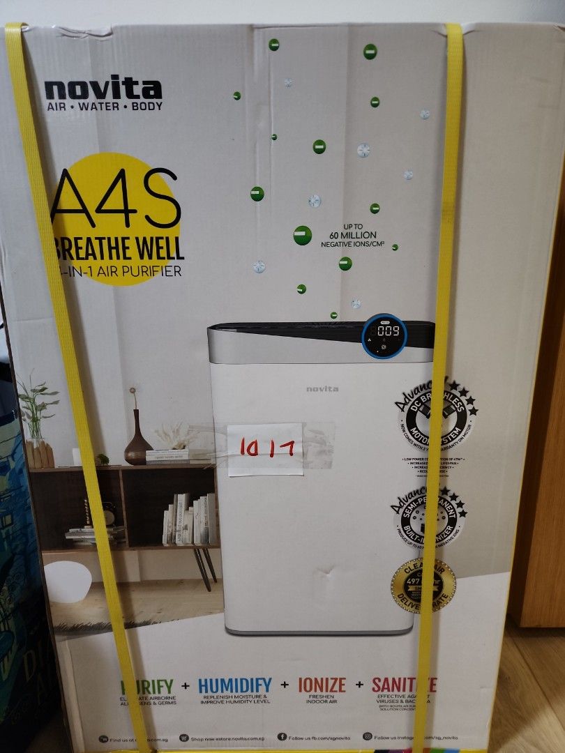 Novita A4S 4-in-1 air purifier, TV & Home Appliances, Air Purifiers & Dehumidifiers on Carousell