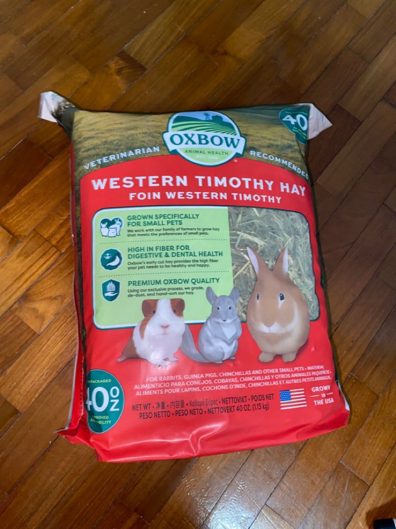 Oxbow Western Timothy Hay 40oz (for rabbits, guinea pigs, chinchillas ...