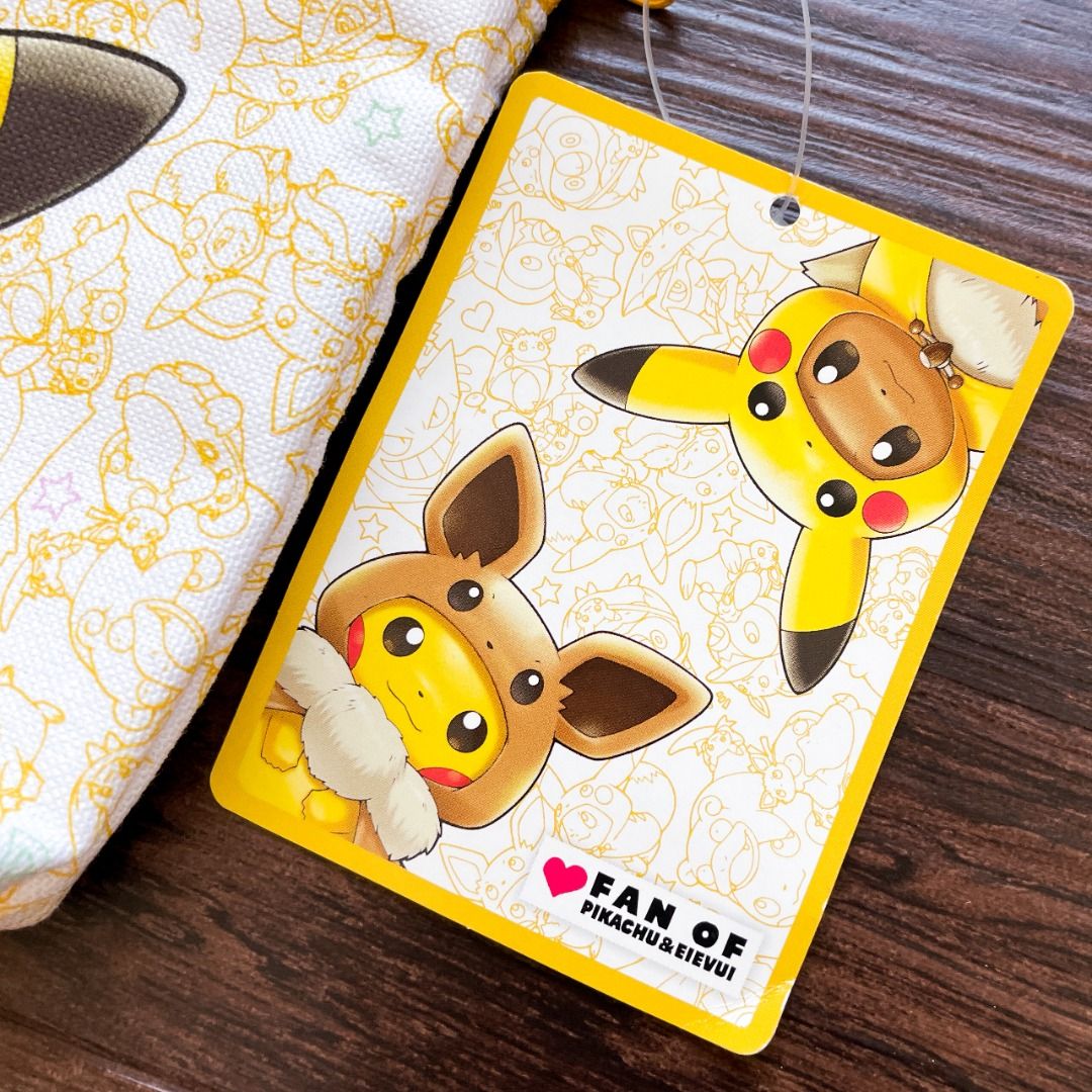 Pokemon Center 2018 Fan of Pikachu & Eevee Pouch Case Bag, Hobbies ...