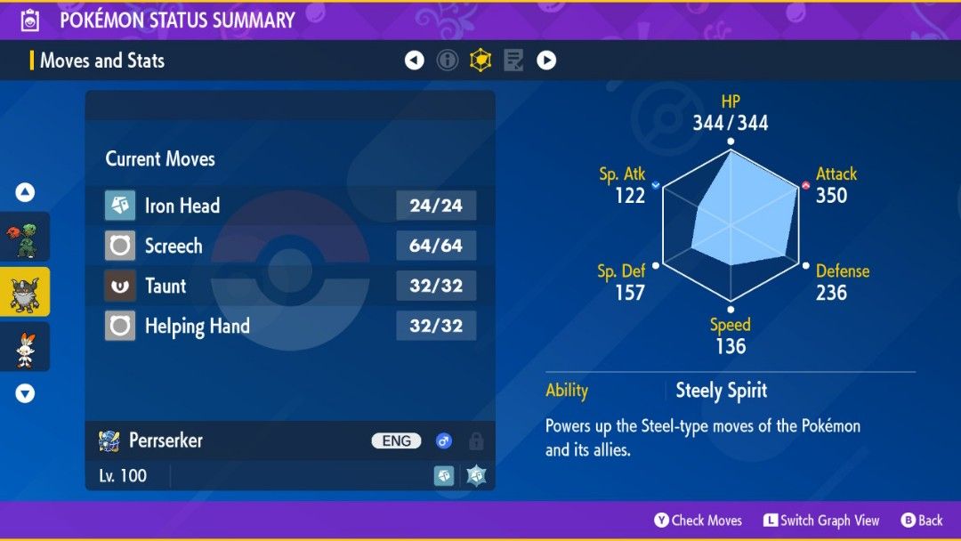 Pokemon Scarlet/Violet Shiny BR Perrserker, Video Gaming, Gaming ...