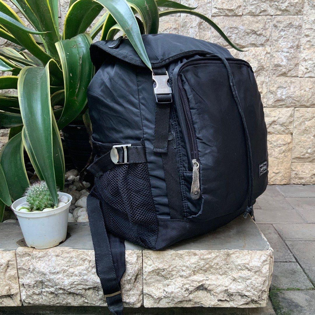 PORTER YOSHIDA & CO VINTAGE DOUBLE BUCKLE FLAP BACKPACK BLACK, Fesyen ...
