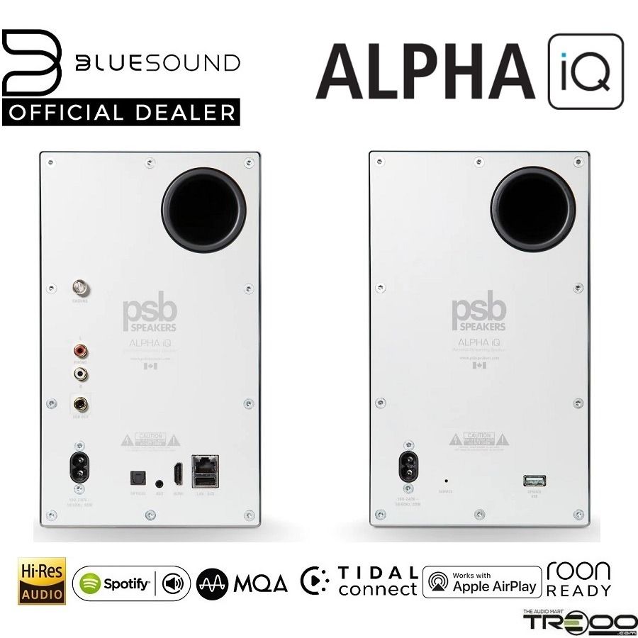 PSB Alpha iQ Multi-Room Wireless Bluetooth/WiFi Desktop Bookshelf ...