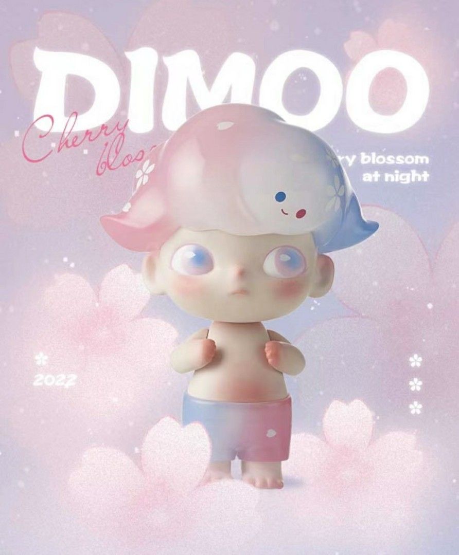 [RARE POPMART] ULTRA RARE POPMART DIMOO CHERRY BLOSSOM AT NIGHT 12.5CM ...