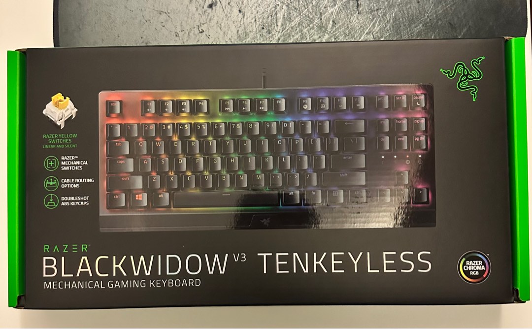 Razer Blackwidow V3 Tenkeyless Yellow Switch, Computers & Tech, Parts ...