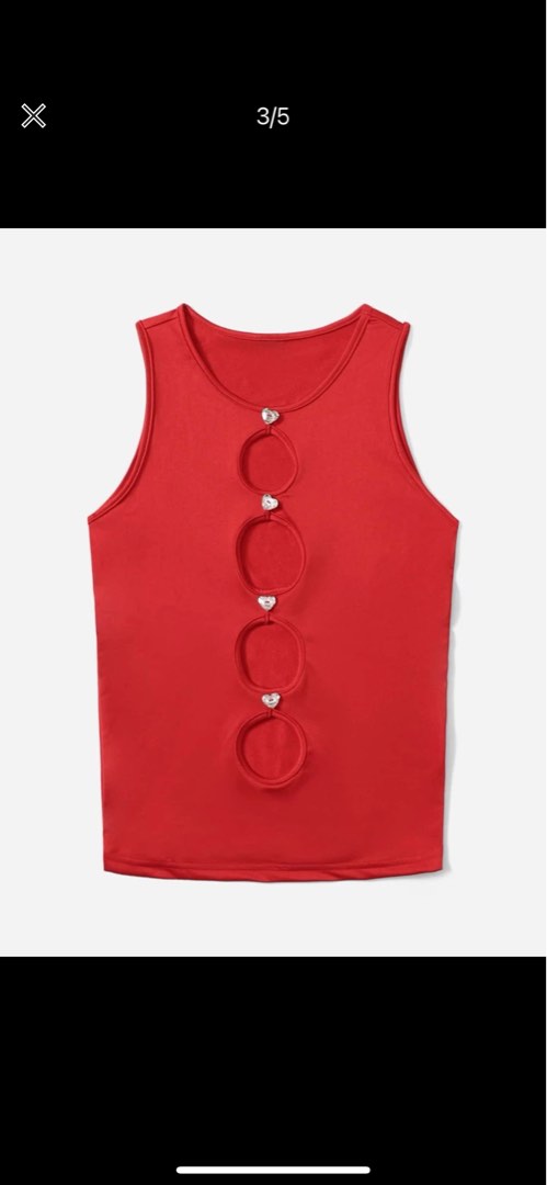 Red cute top, Women's Fashion, Tops, Others Tops on Carousell