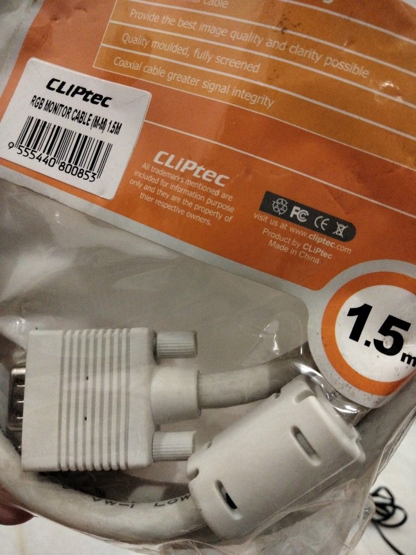 RGB monitor cable, Computers & Tech, Parts & Accessories, Cables ...