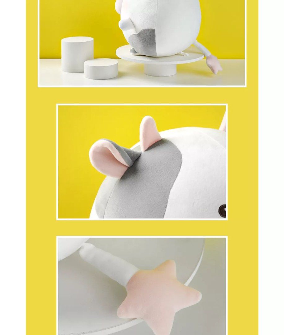 Round Cow Plush Toy by Miniso, Hobbies & Toys, Toys & Games on Carousell
