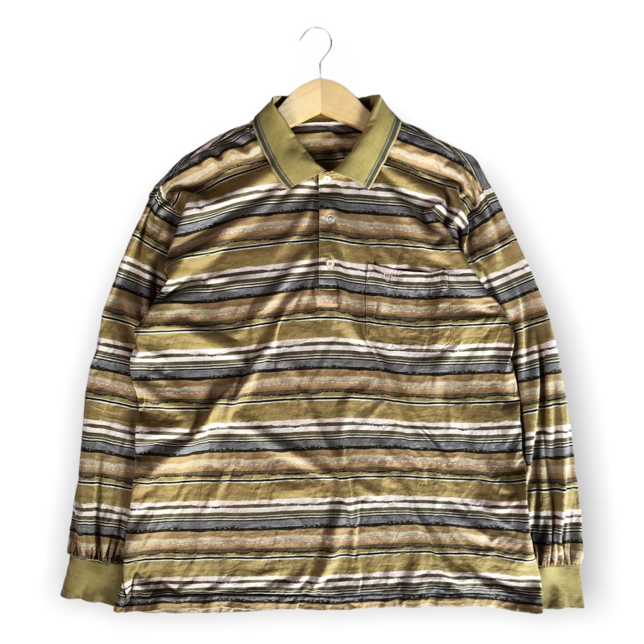 rugby shirt / kaos rugby / kaos polo lengan panjang / kaos kerah salur ...