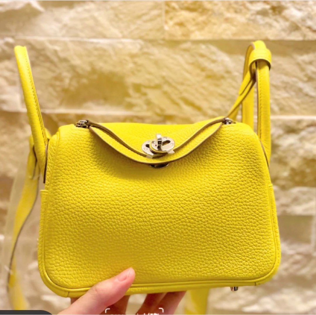 (Same day free courier) Hermes Mini Lindy Lime Colour, Luxury, Bags ...