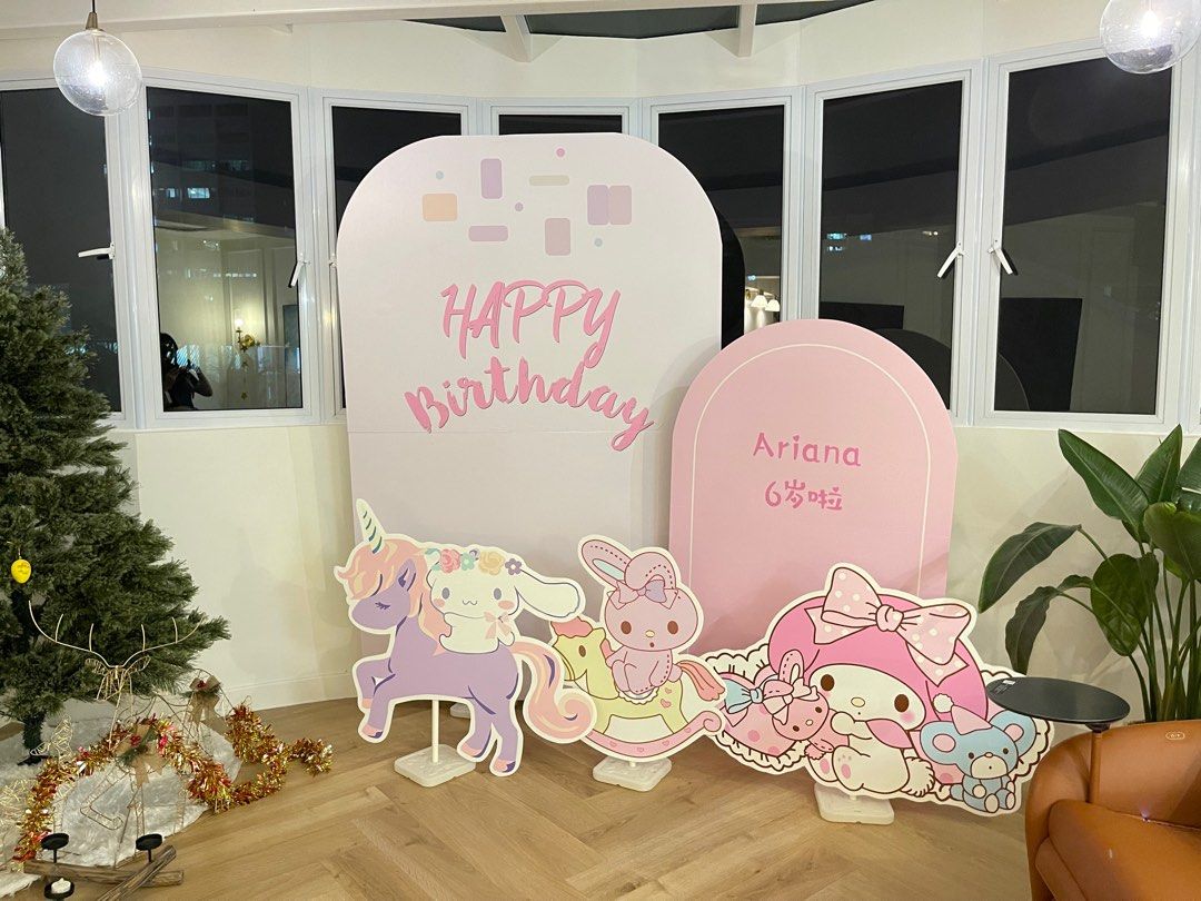Sanrio Birthday party theme banners balloons, Babies & Kids, Baby ...