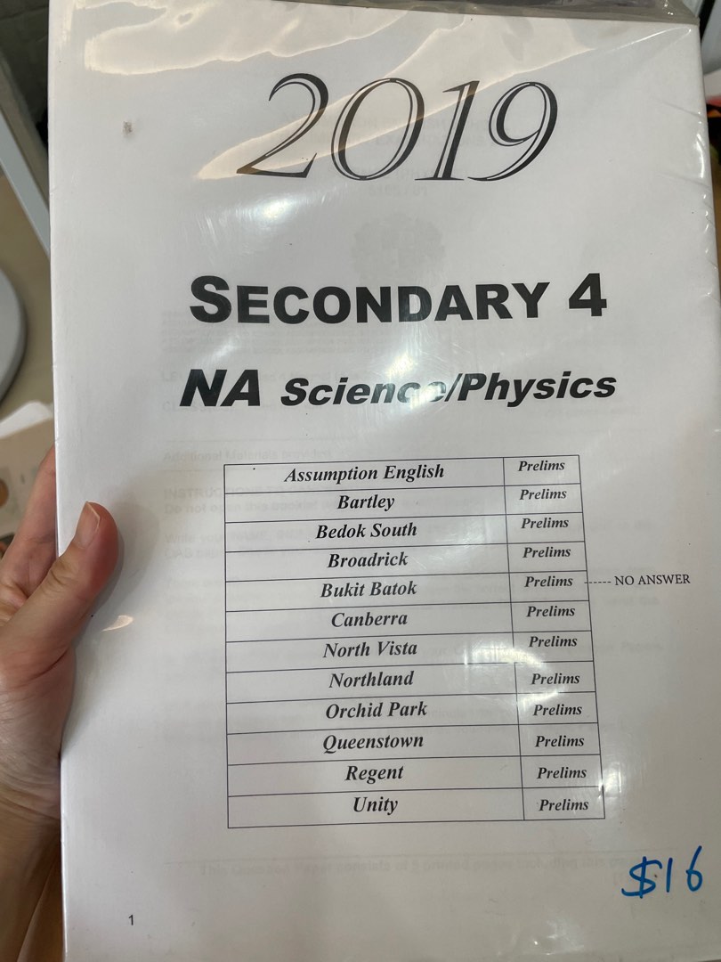 Sec 4 NA Science/physics past year school papers, Hobbies & Toys, Books ...