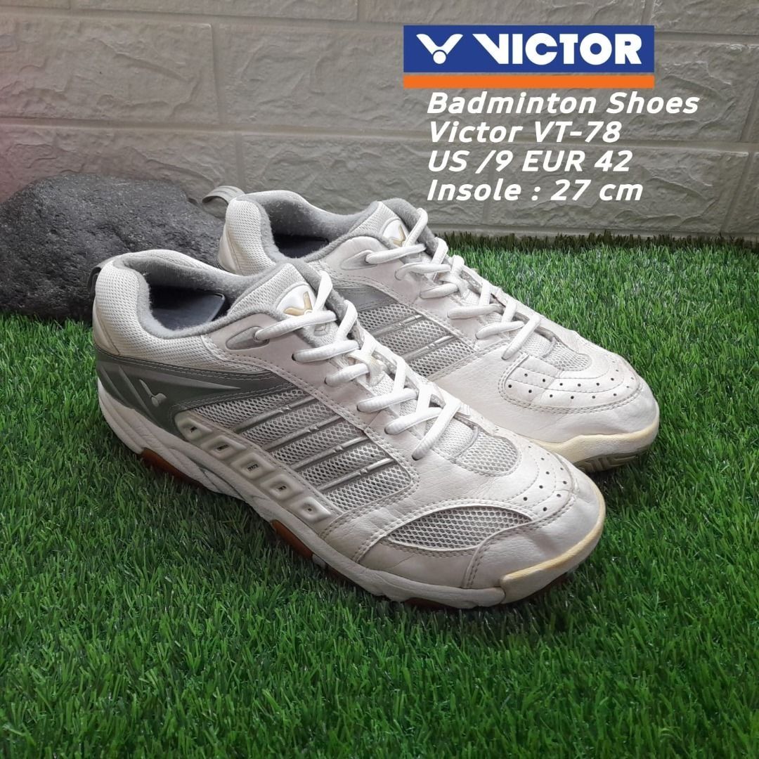 Sepatu Badminton Victor VT-78 Silver White mens ukuran 42, Olah Raga ...