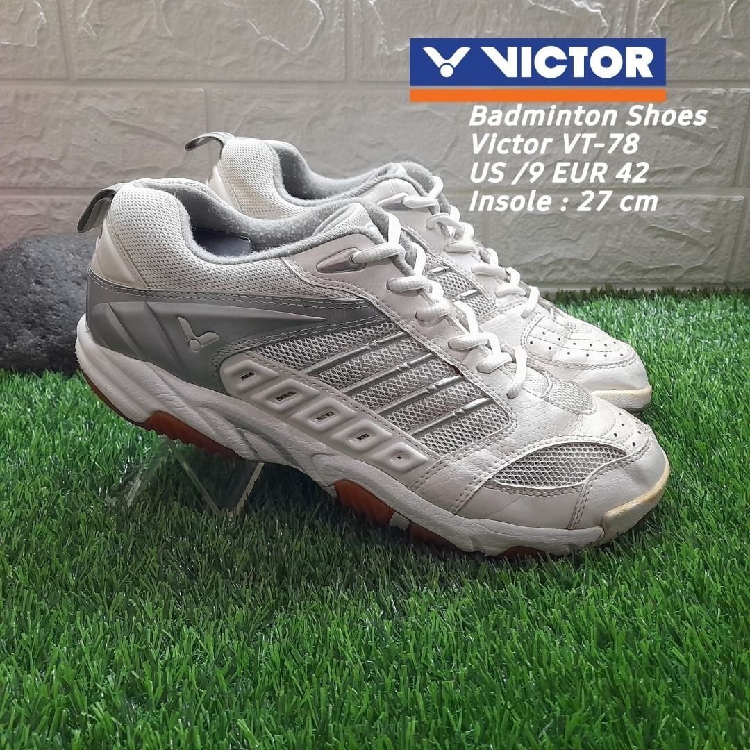 Sepatu Badminton Victor VT-78 Silver White mens ukuran 42, Olah Raga ...