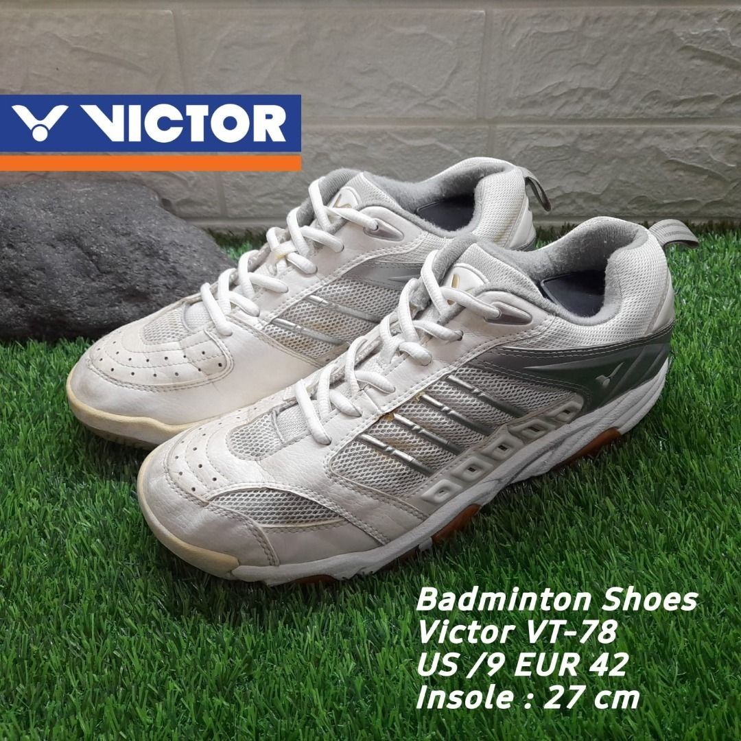 Sepatu Badminton Victor VT-78 Silver White mens ukuran 42, Olah Raga ...
