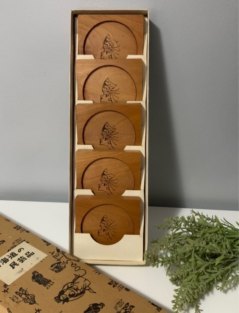 Set of 5Pcs wooden coster from Japan, Furniture & Home Living ...