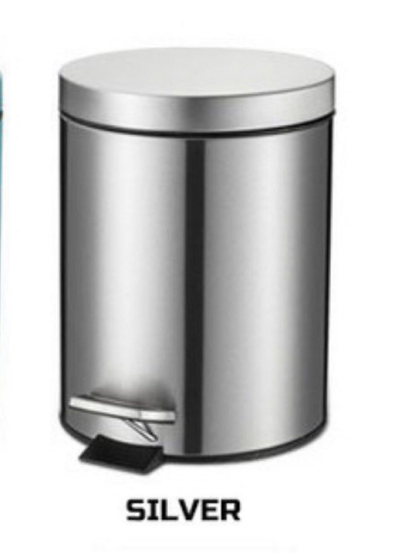 Silver dustbin- 5L, Furniture & Home Living, Cleaning & Homecare ...