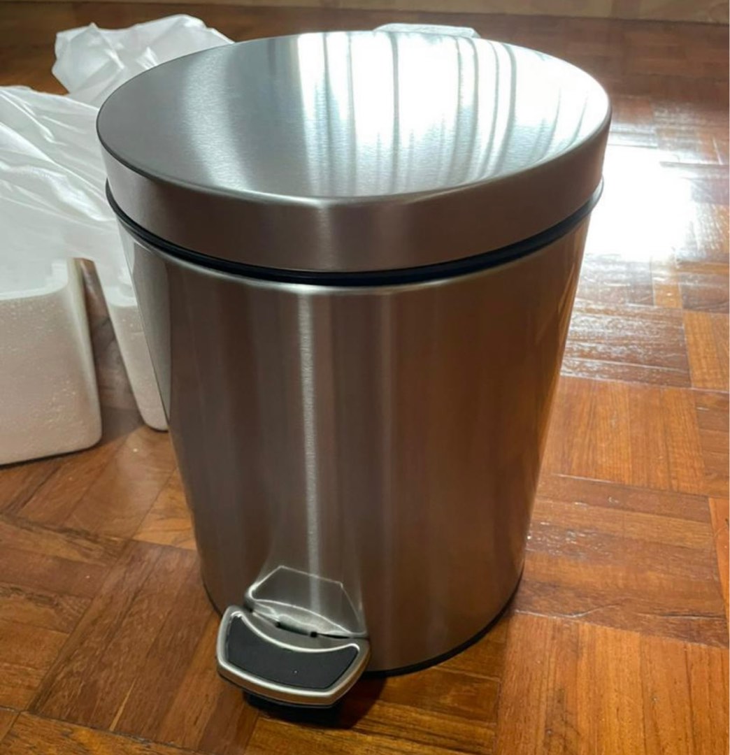 Silver dustbin- 5L, Furniture & Home Living, Cleaning & Homecare ...