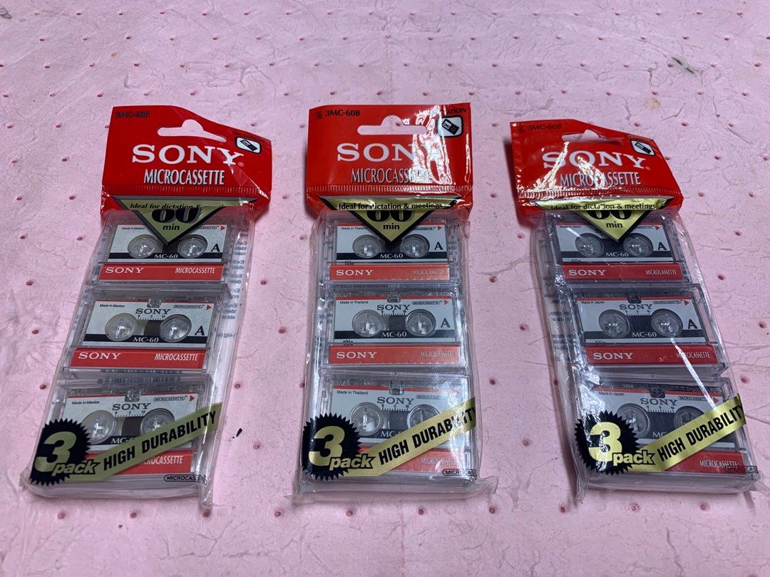 Sony Micro Cassette Tape MC 60 9pcs. Brand New, Hobbies & Toys, Music ...