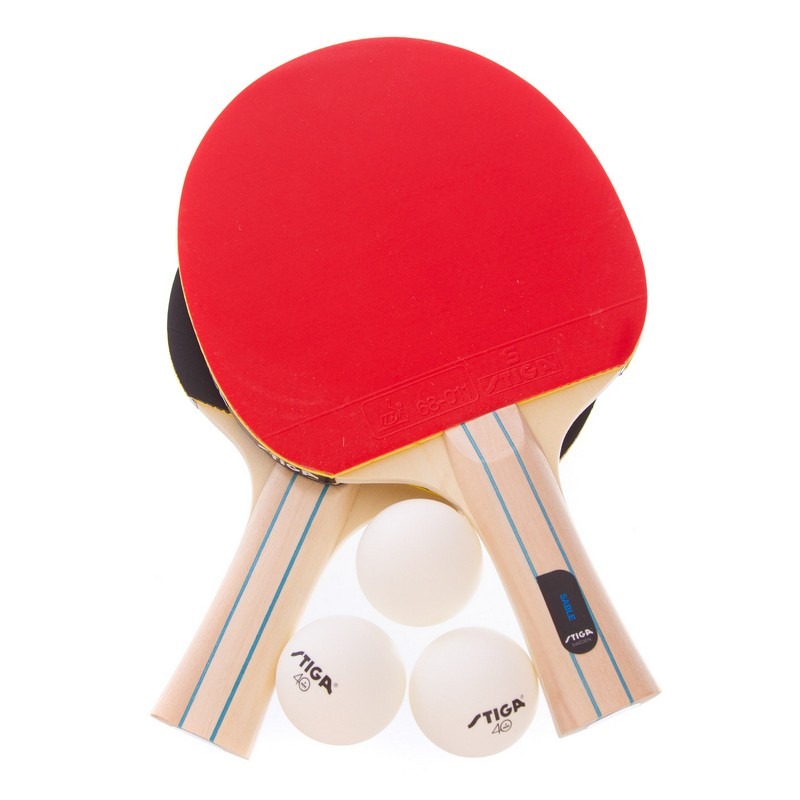Stiga Sable - Hobby Table Tennis Bat (2 bats + 3 balls), Sports ...