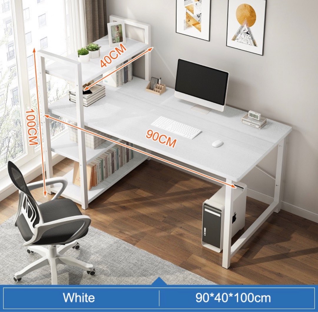 Study Desk Table + book shelves furniture set, Furniture & Home Living, Furniture, Tables & Sets ...