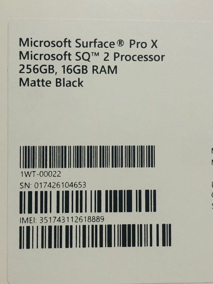 Surface Pro X SQ2 processor with LTE Full Box set !, Computers & Tech ...