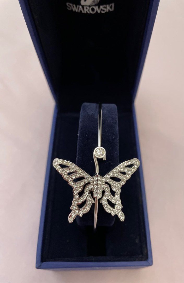 Swarovski Butterfly, White crystal bangle, Women's Fashion, Jewelry ...