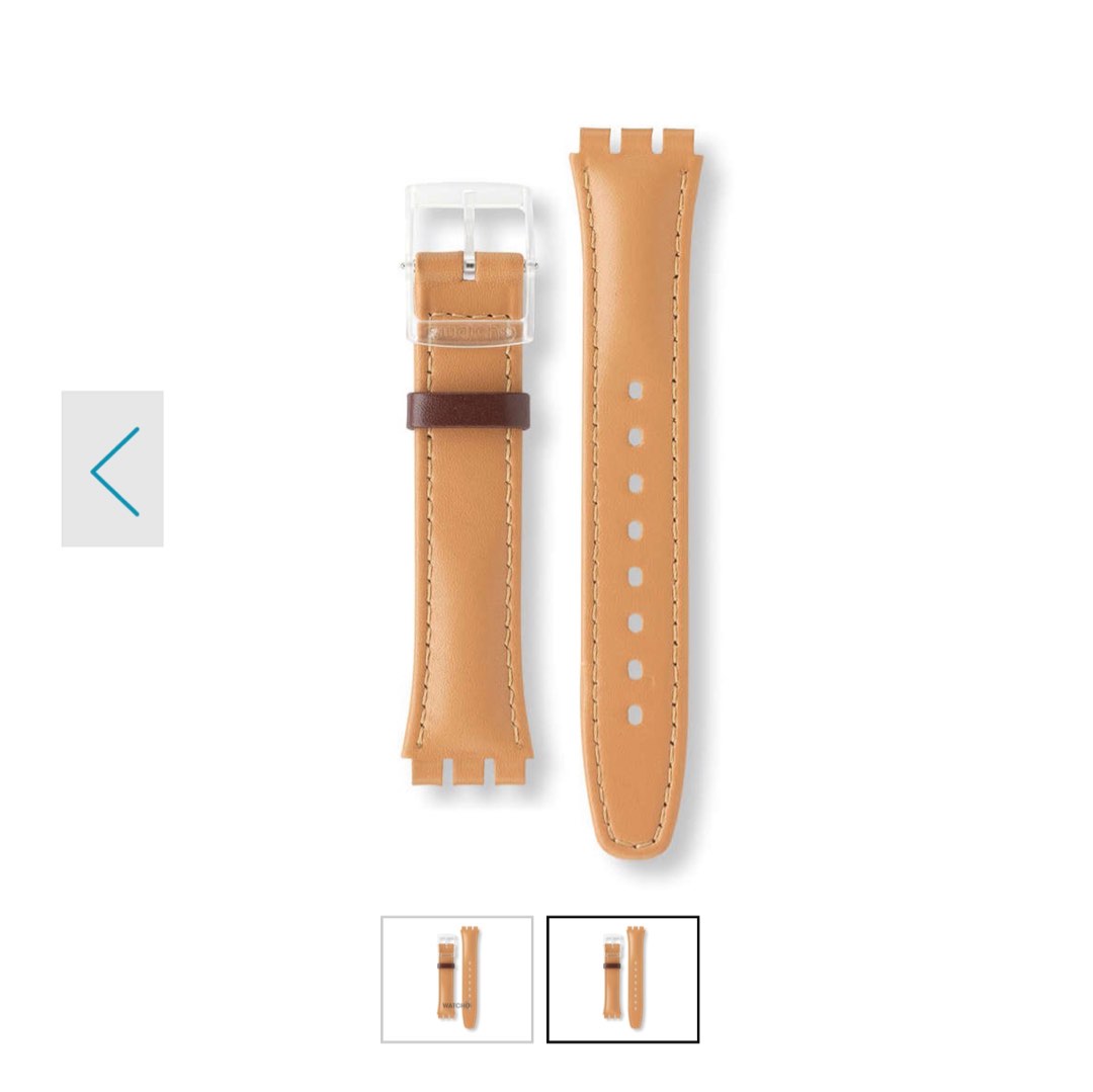 SWATCH LEATHER TAN WATCH STRAP AGE700, Women's Fashion, Watches ...