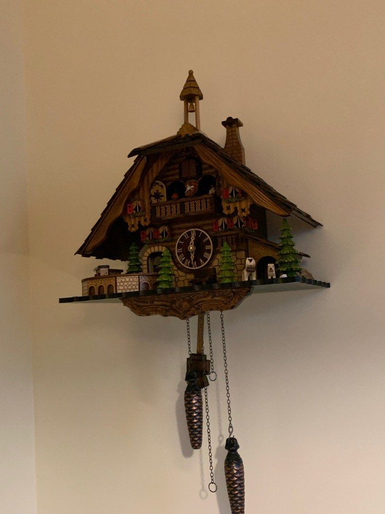 Swiss 2 storey cuckoo clock with train, Furniture & Home Living, Home ...