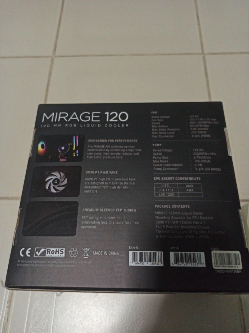 Tecware mirage 120mm RGB liquid cooler, Computers & Tech, Parts ...