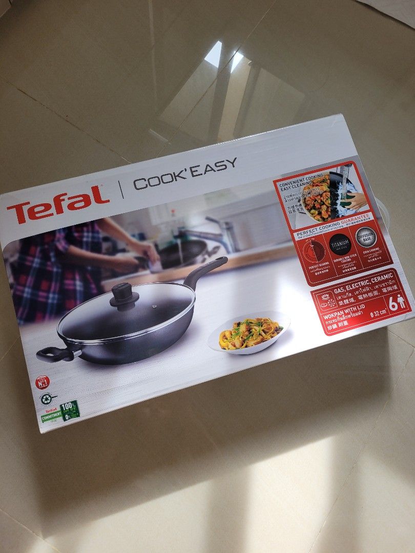 Tefal Cook Easy Frying Pan 32cm w Lid, TV & Home Appliances, Kitchen ...
