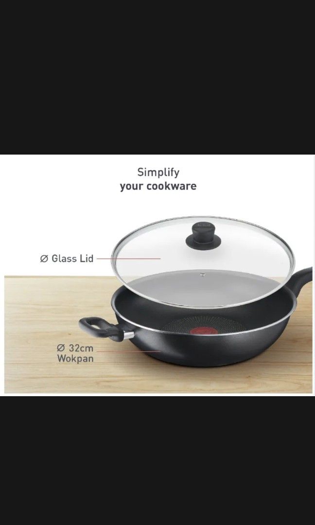 Tefal Cook Easy Frying Pan 32cm w Lid, TV & Home Appliances, Kitchen ...