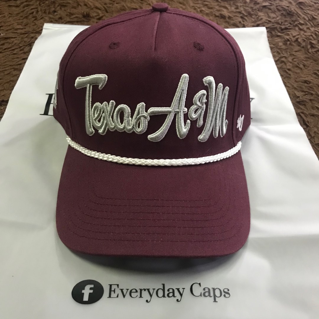 Texas A&M Overhand Script Cap by 47 Brand, Men's Fashion, Watches ...