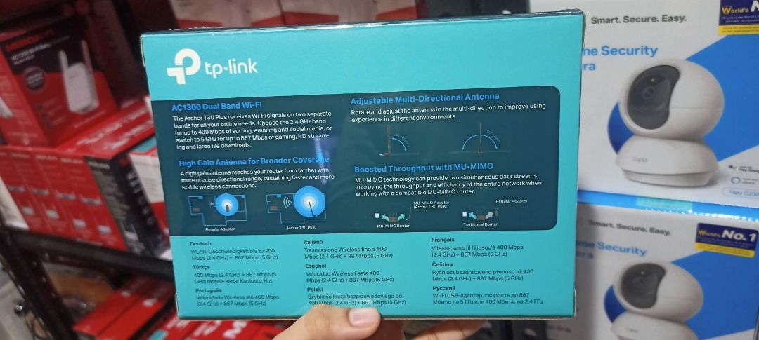Tp-Link Archer T3U Plus AC1300 High Gain Wireless Dual Band USB Adapter ...