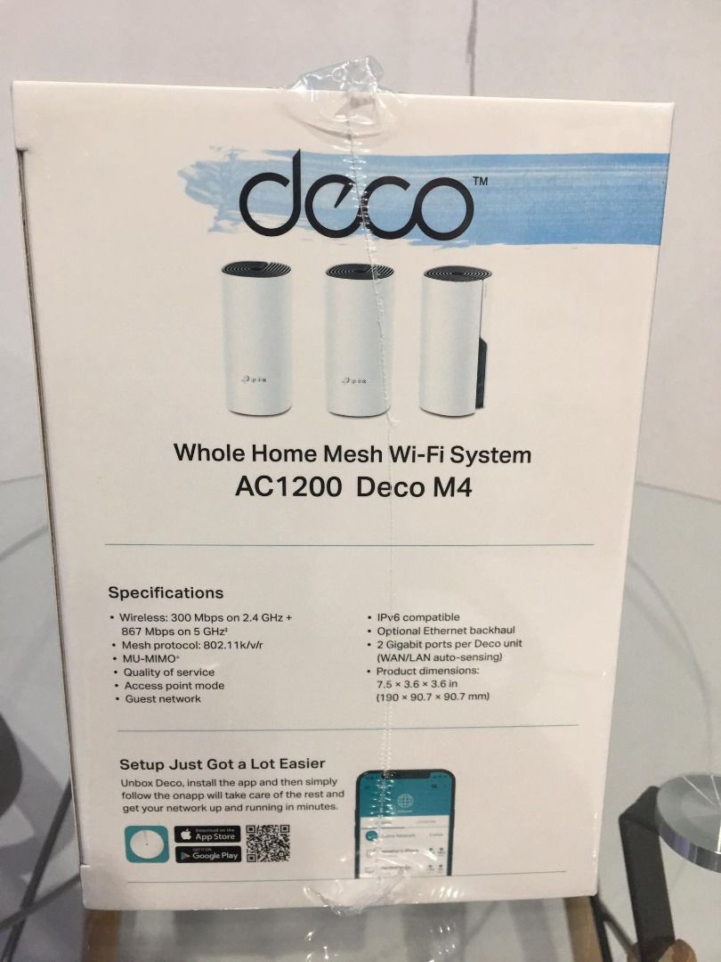 TP-Link Deco M4 AC1200 Whole Home Mesh WiFi System Full Gigabit Port ...