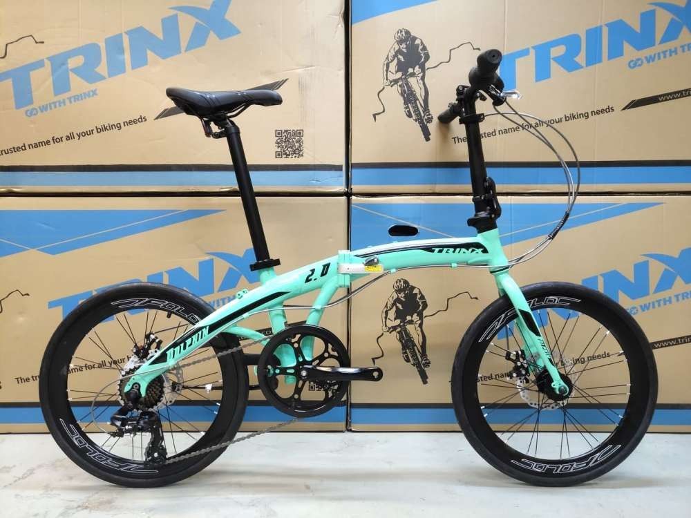 TRINX Dolphin 2.0 - 7速 碟剎 啤令轆 22吋(451) 摺疊單車（二手）, 運動產品, 單車及配件, 單車 - Carousell