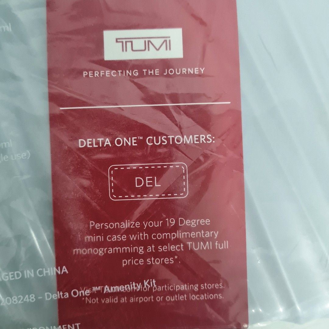 TUMI Delta Air First/Business Class amenity kit, Men's Fashion, Bags, Belt bags, Clutches and ...