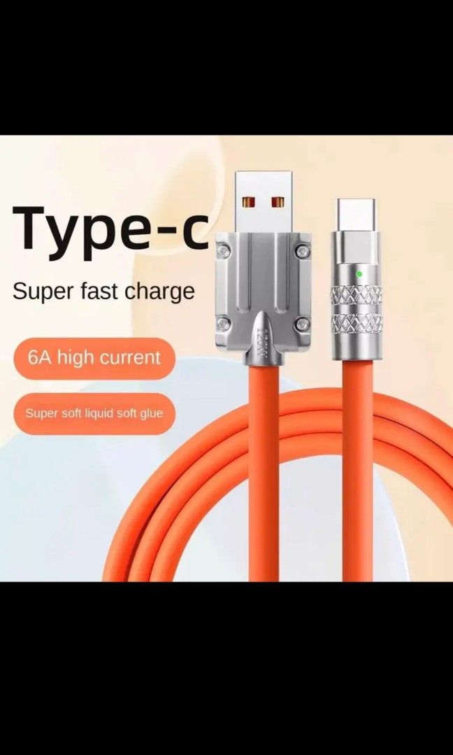 Type C Fast Charging Cable 120W 6A Liquid Silicone 100CM, Mobile Phones ...
