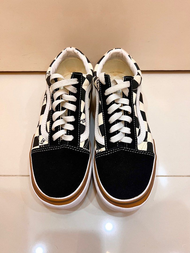 Vans Old Skool Stacked Checkerboard Platform, Women's Fashion, Footwear ...