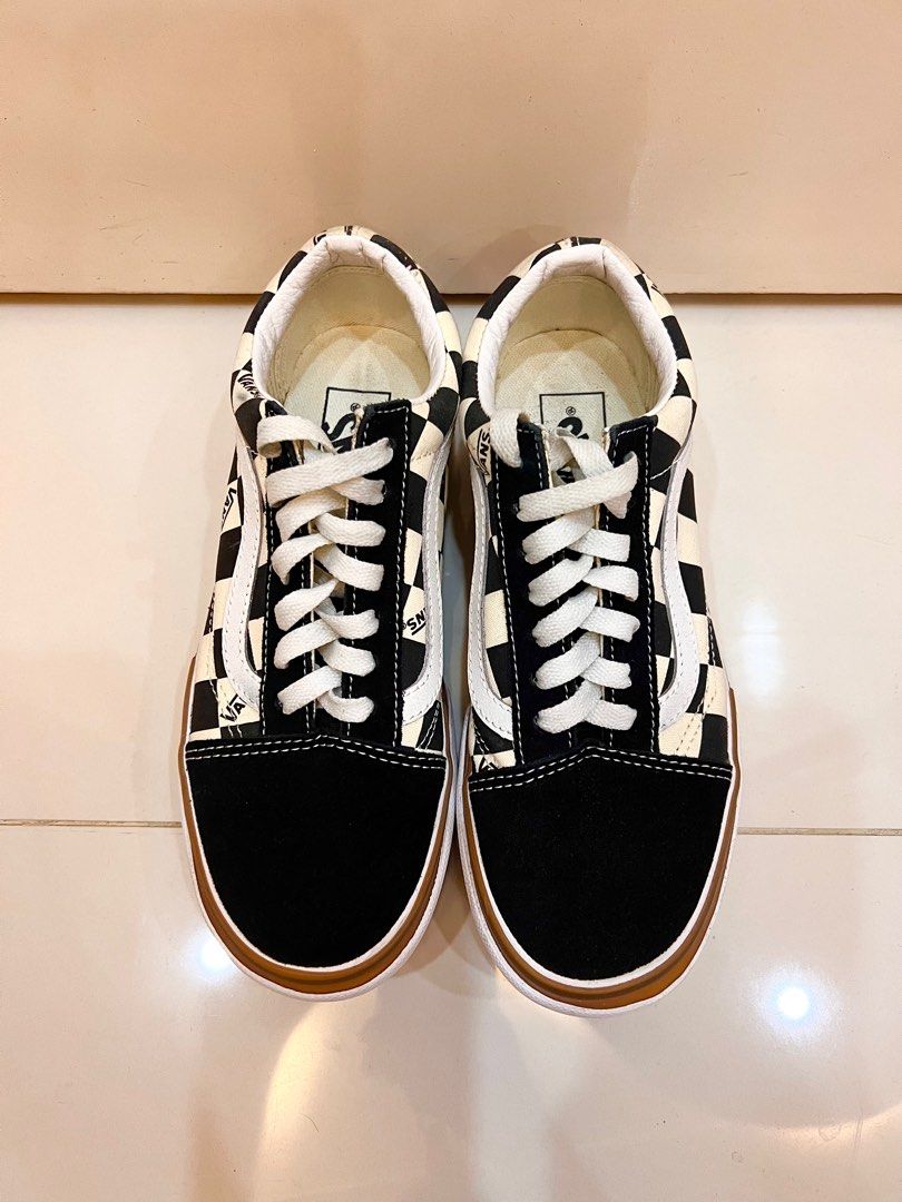 Vans Old Skool Stacked Checkerboard Platform, Women's Fashion, Footwear ...