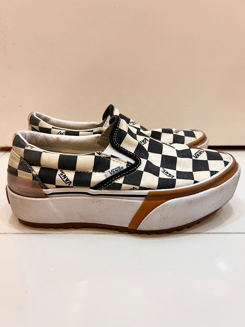 Vans Stacked Checkerboard Platform, Women's Fashion, Footwear, Sneakers ...